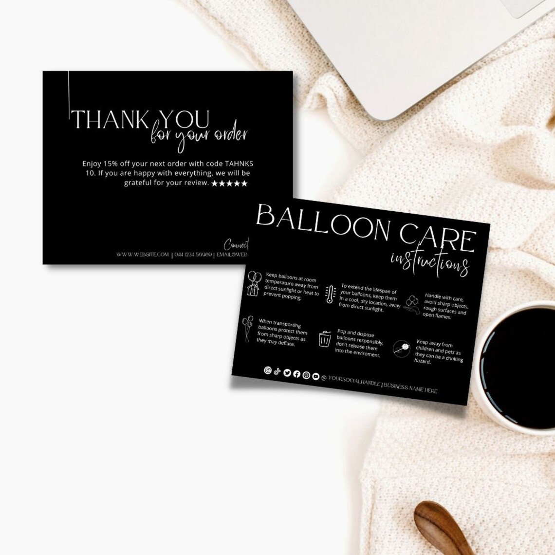 Editable Balloons Care Instructions Template, Printable Balloon Safety ...