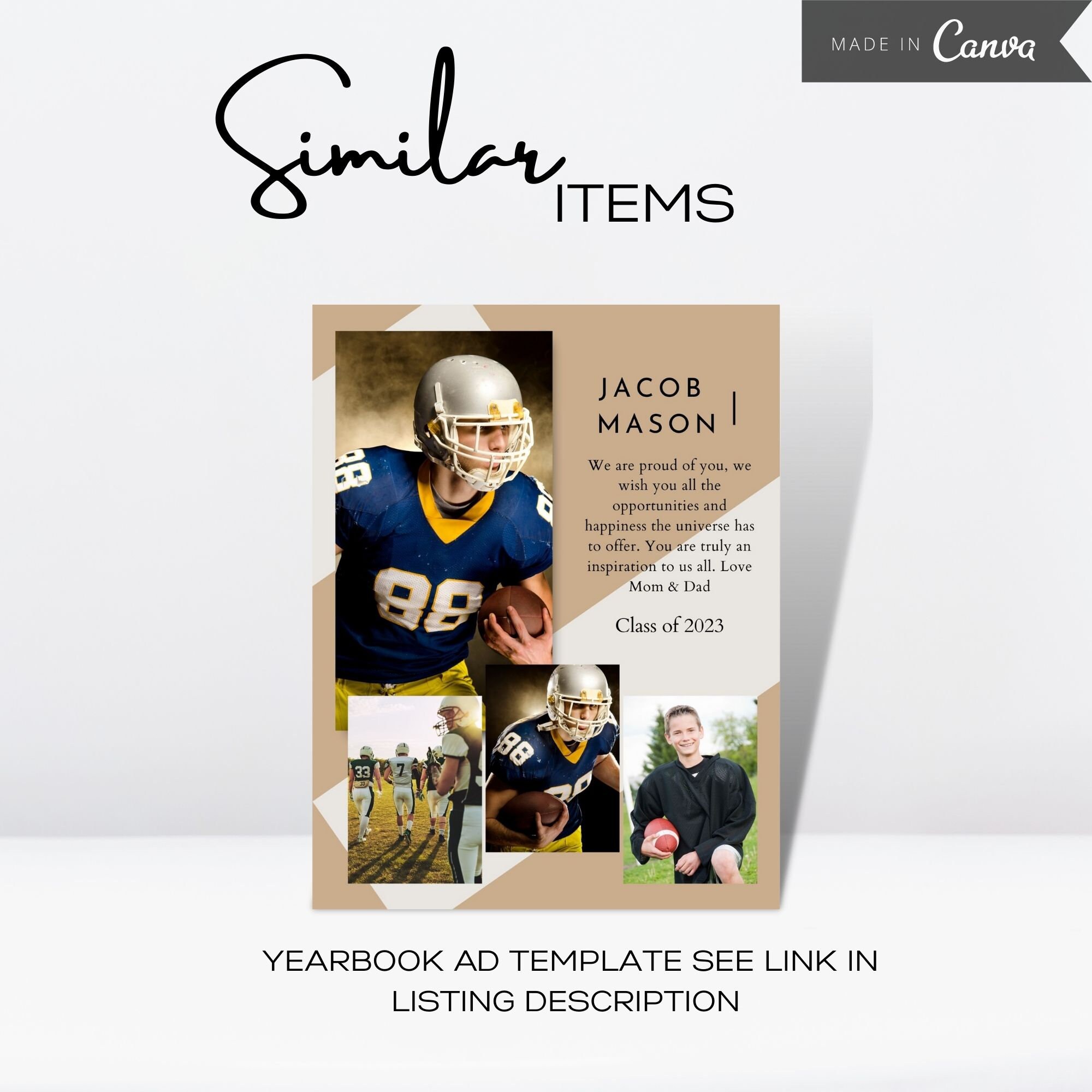 Yearbook AD Tribute Template, Senior Yearbook AD, Grad Announcement ...