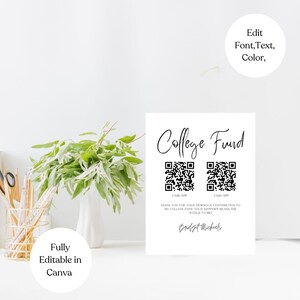 DIY Graduation Donation Fund Table Sign, College Fund Sign Template ...