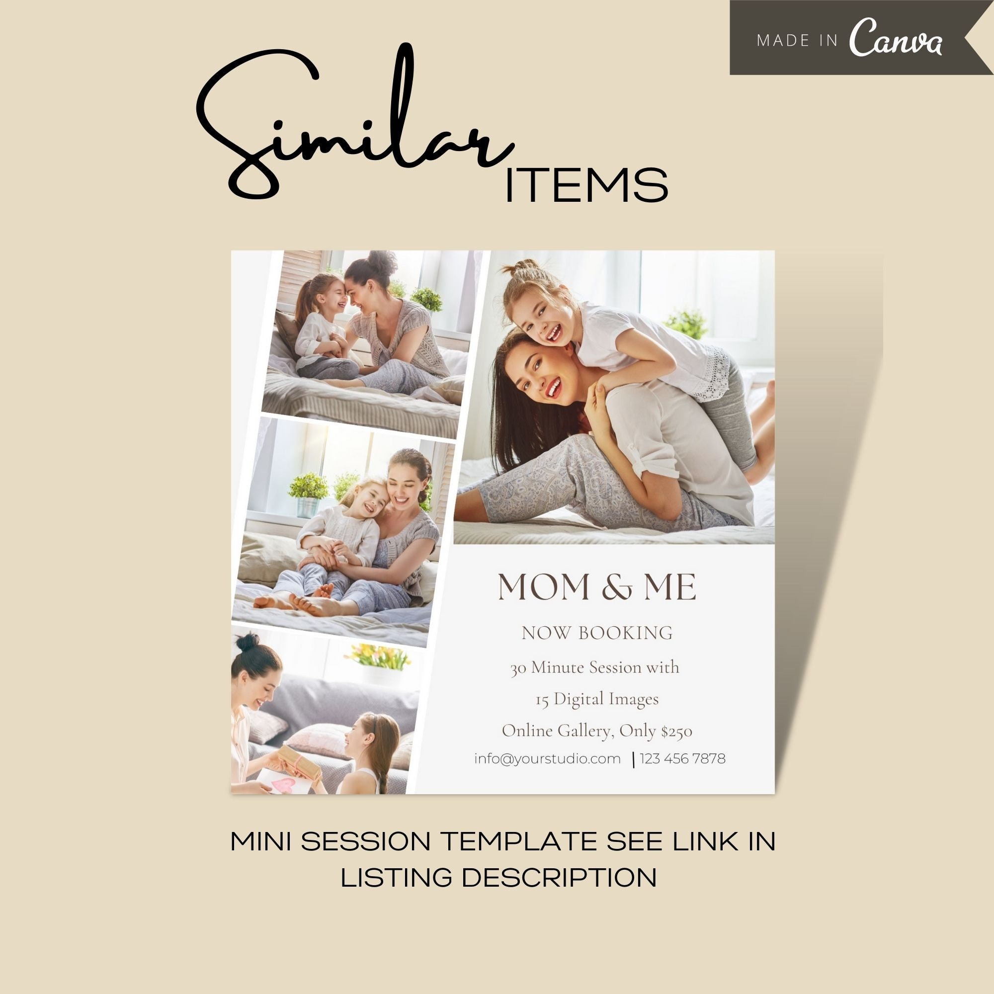 Mom and Me Mini Session Template, Editable Canva Mother’s Day Mini ...