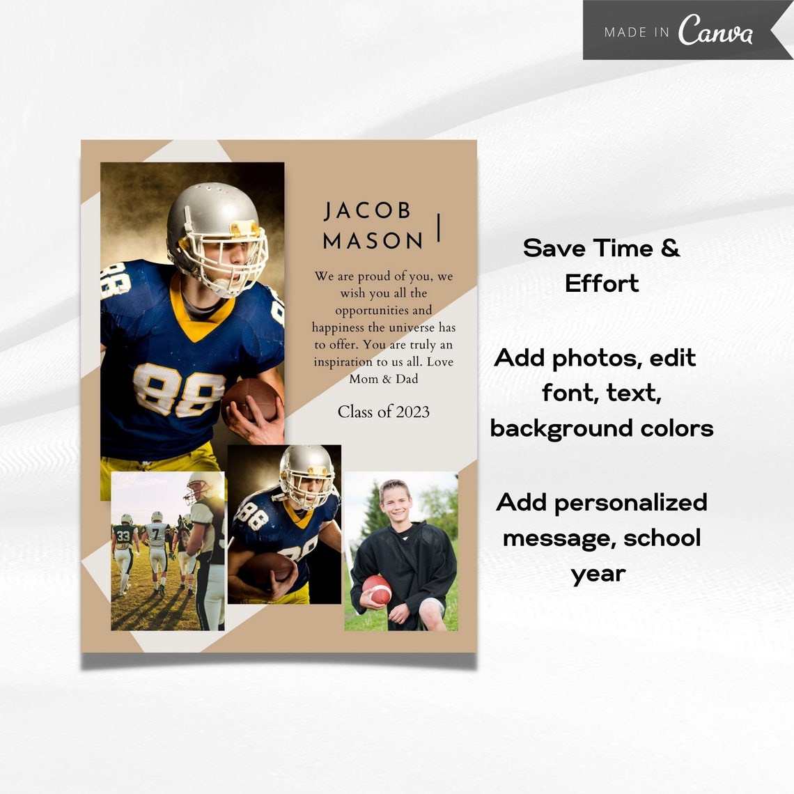 Senior Yearbook AD Template Half Page/ Full Page Sports - Etsy