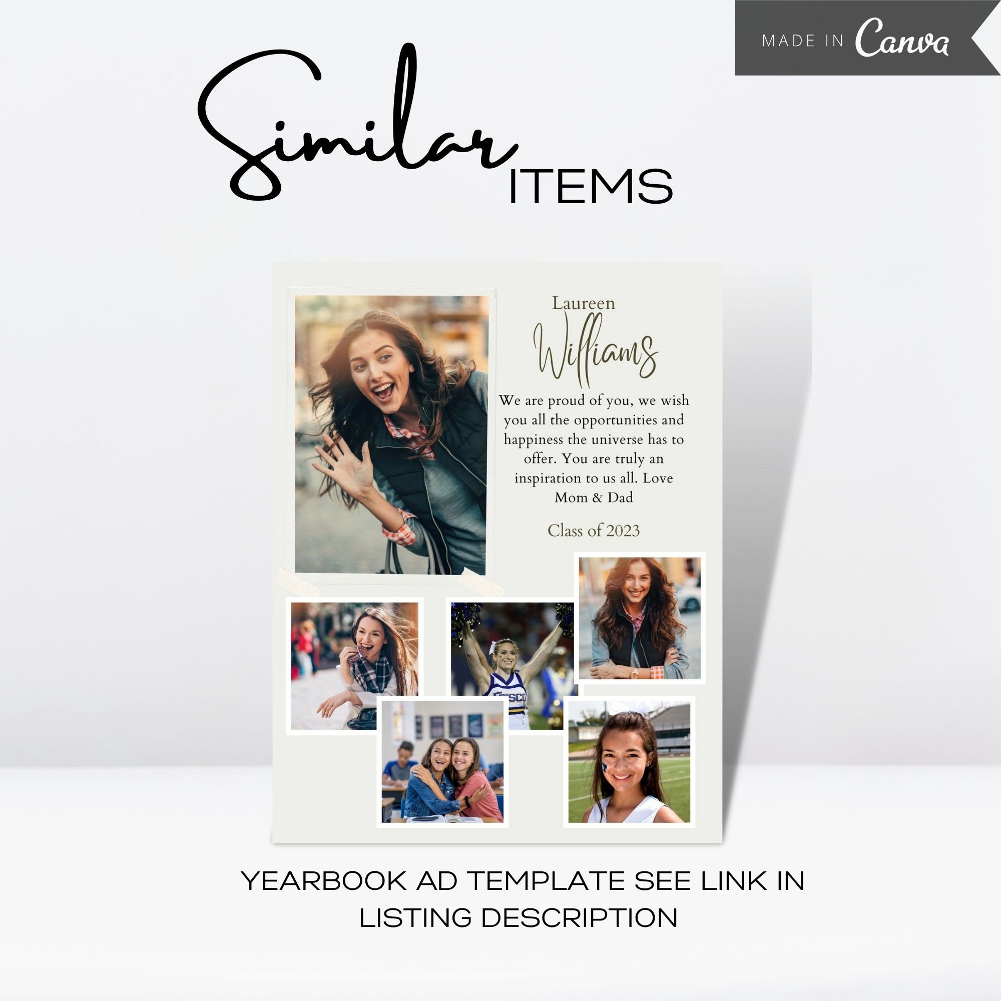 Senior Yearbook AD Template Half Page/ Full Page Sports - Etsy