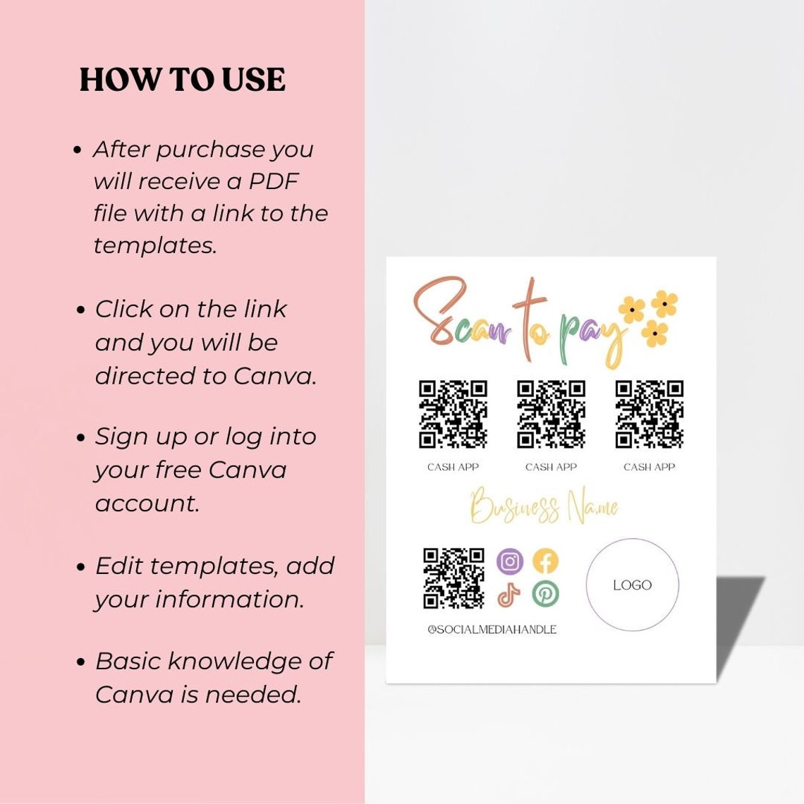 Colorful Scan to Pay Sign, Printable Accepted Payments Sign, Editable ...