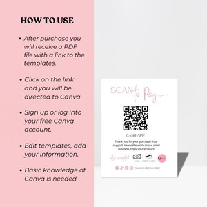 Editable Scan to Pay Sign, Pink Printable Accepted Payments Sign, QR ...