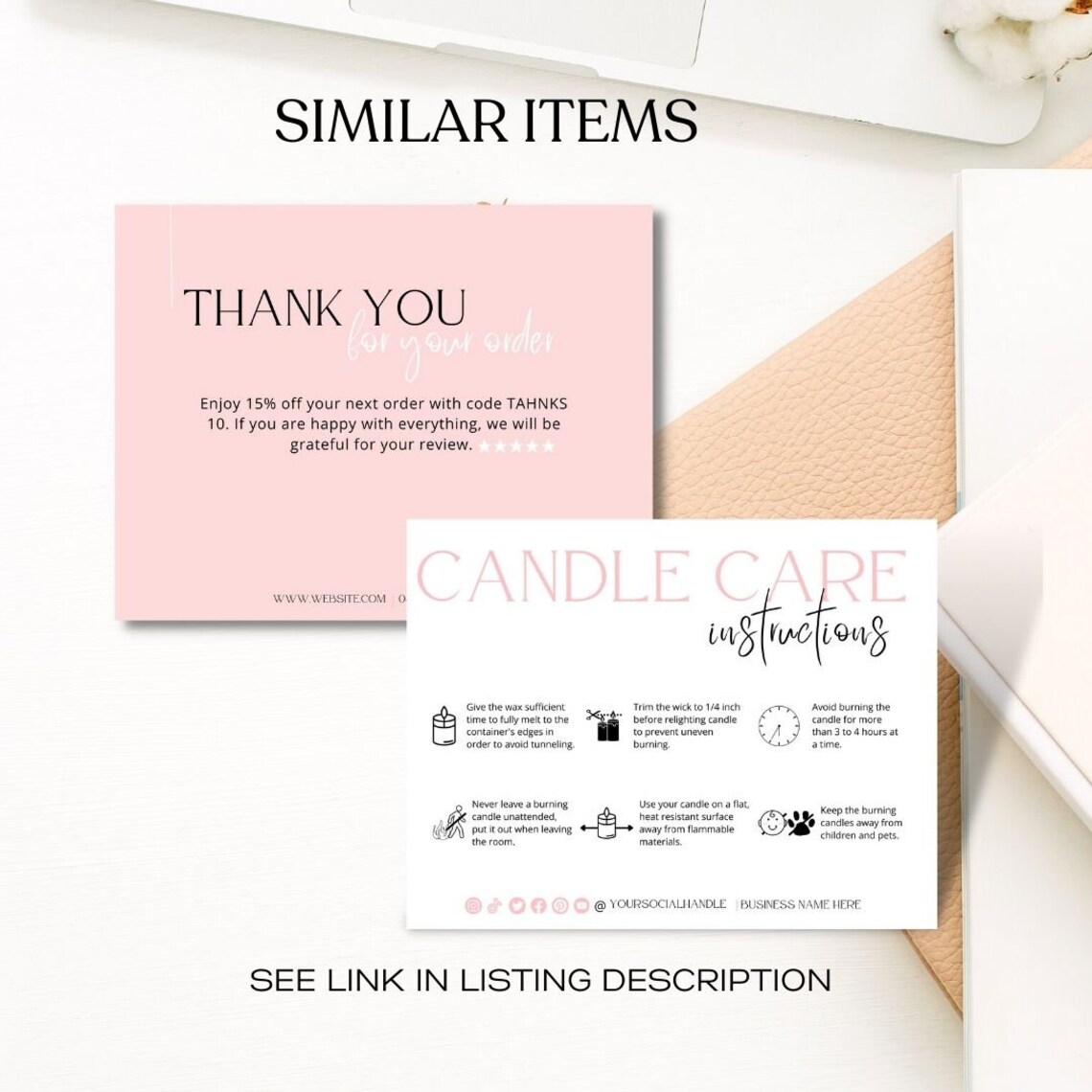 Printable Wickless Candle Warning Label, Candle Safety Instructions ...