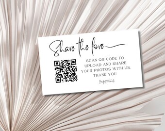 Share the Love QR Code Card, Graduation Photo Guestbook Insert Card ...