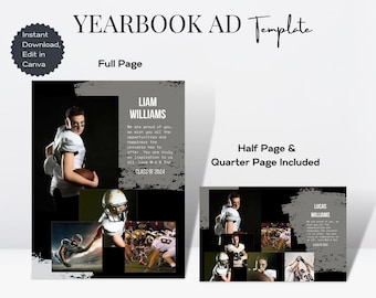 Senior Yearbook AD Template Half Page/ Full Page, Sports Theme ...