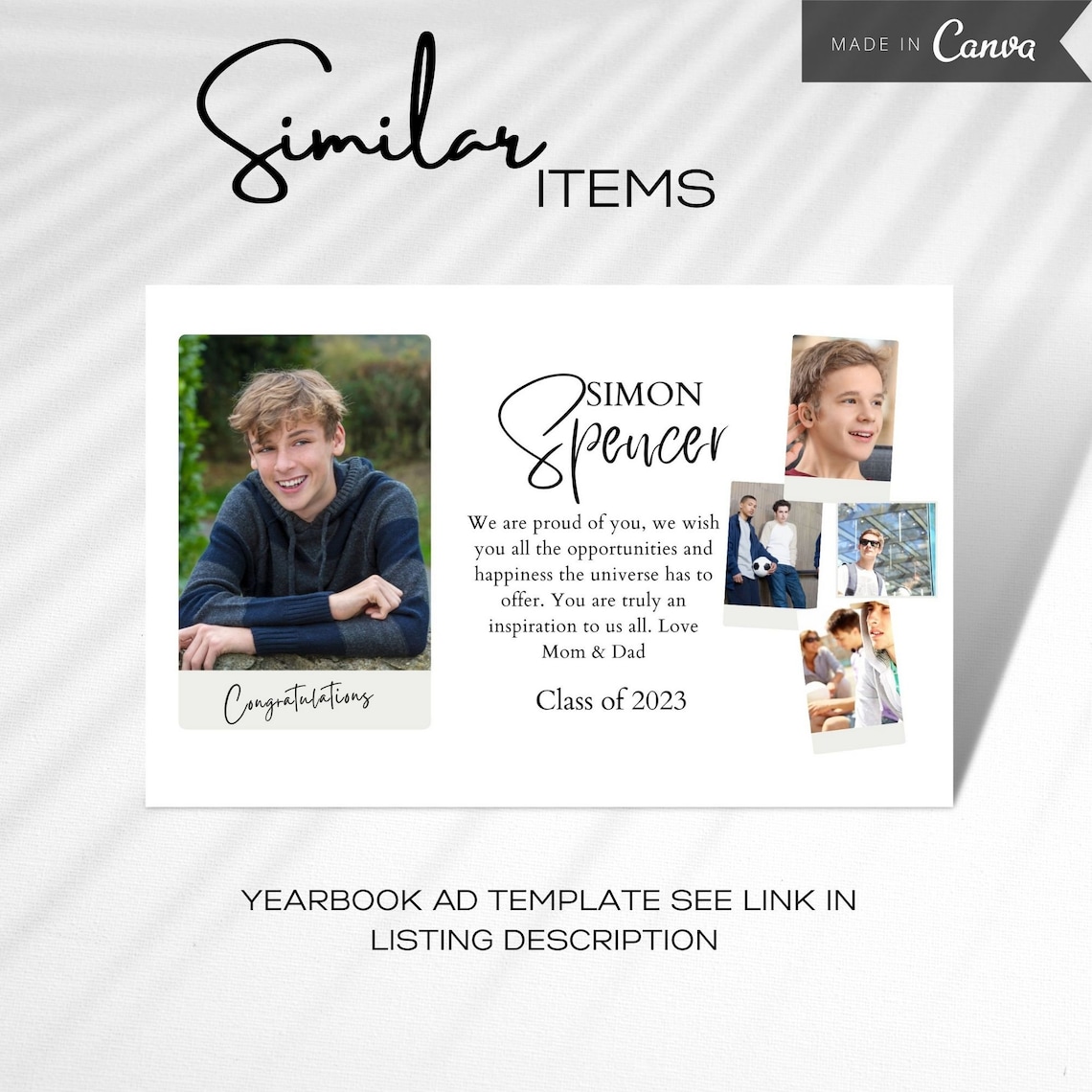 Senior Yearbook AD Template Half Page/ Full Page, Sports Theme ...