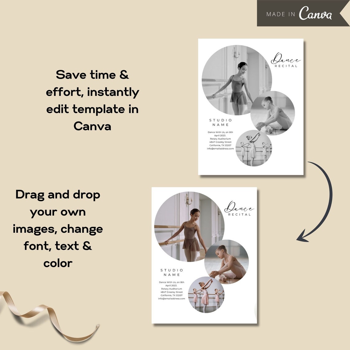 Full Page Dance Recital Ad Template, Ballerina Dance Ad Template ...