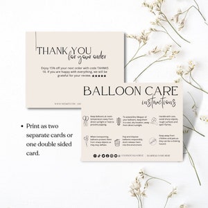 Editable Balloons Care Instructions Template, Printable Balloon Safety ...