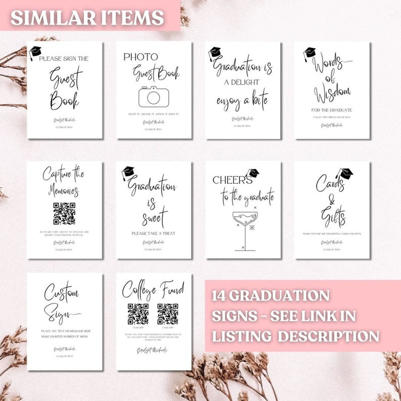 Custom Graduation Sign Template, Editable Graduation Party Table Sign ...