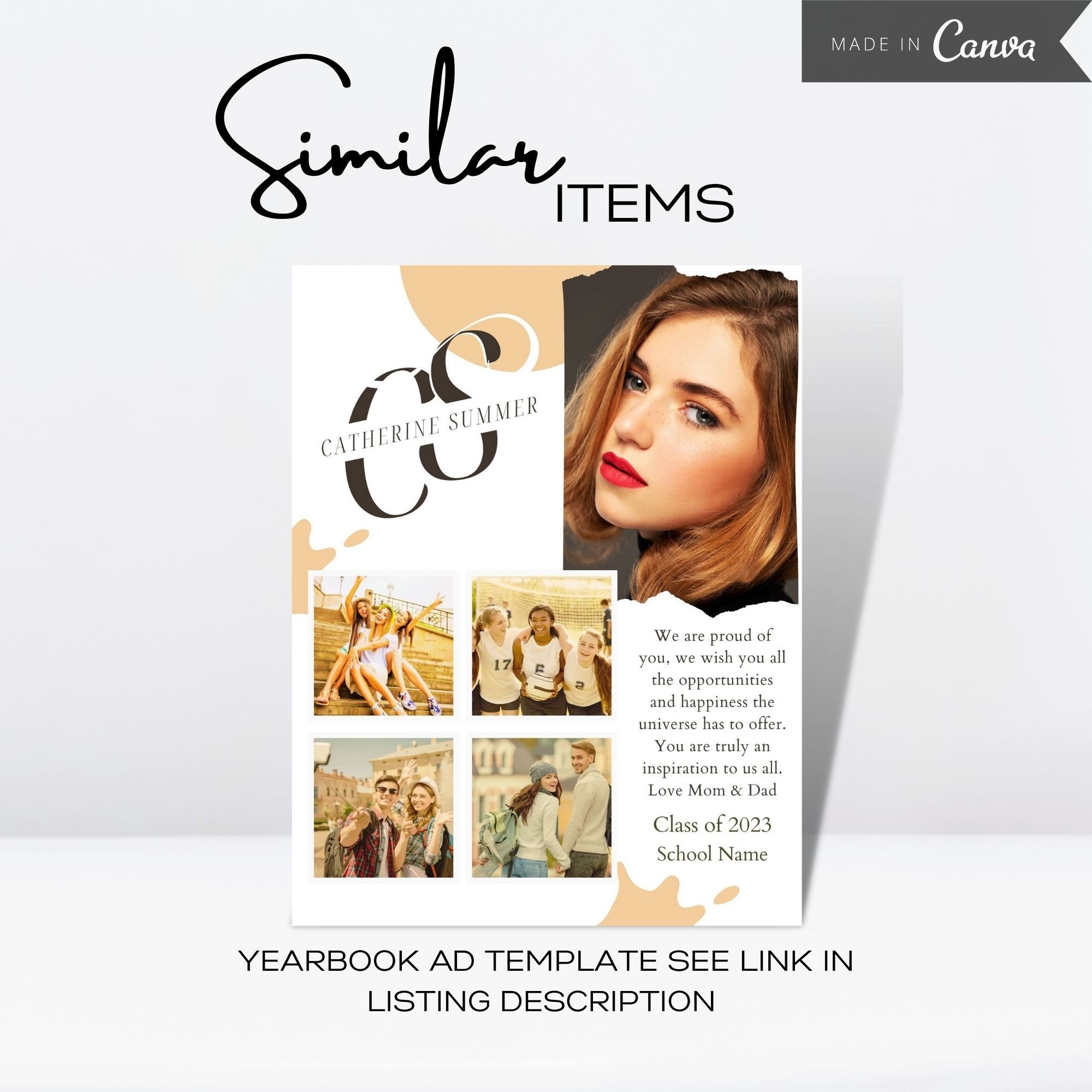 Senior Yearbook AD Template Half Page/ Full Page Sports - Etsy