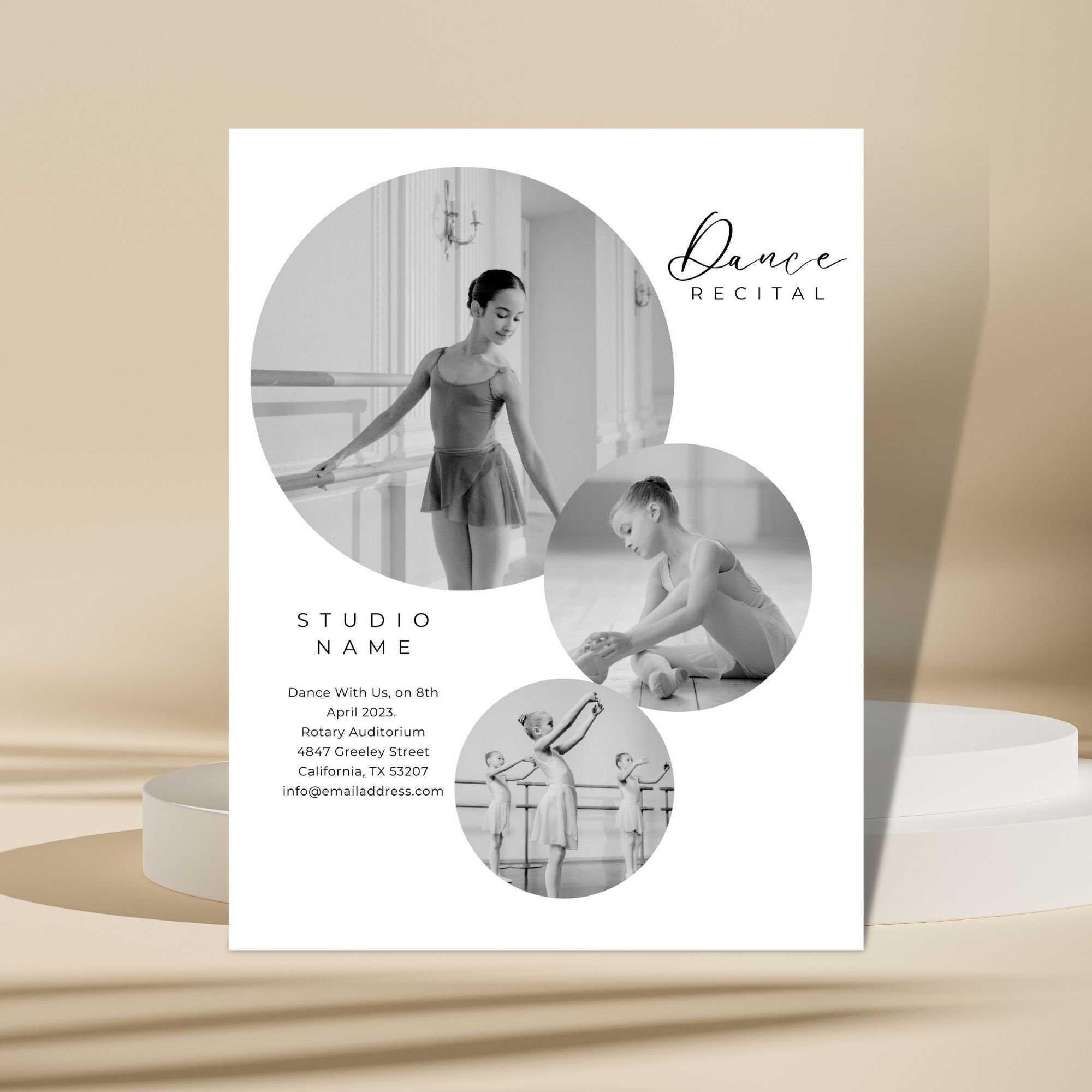 Full Page Dance Recital Ad Template, Ballerina Dance Ad Template ...