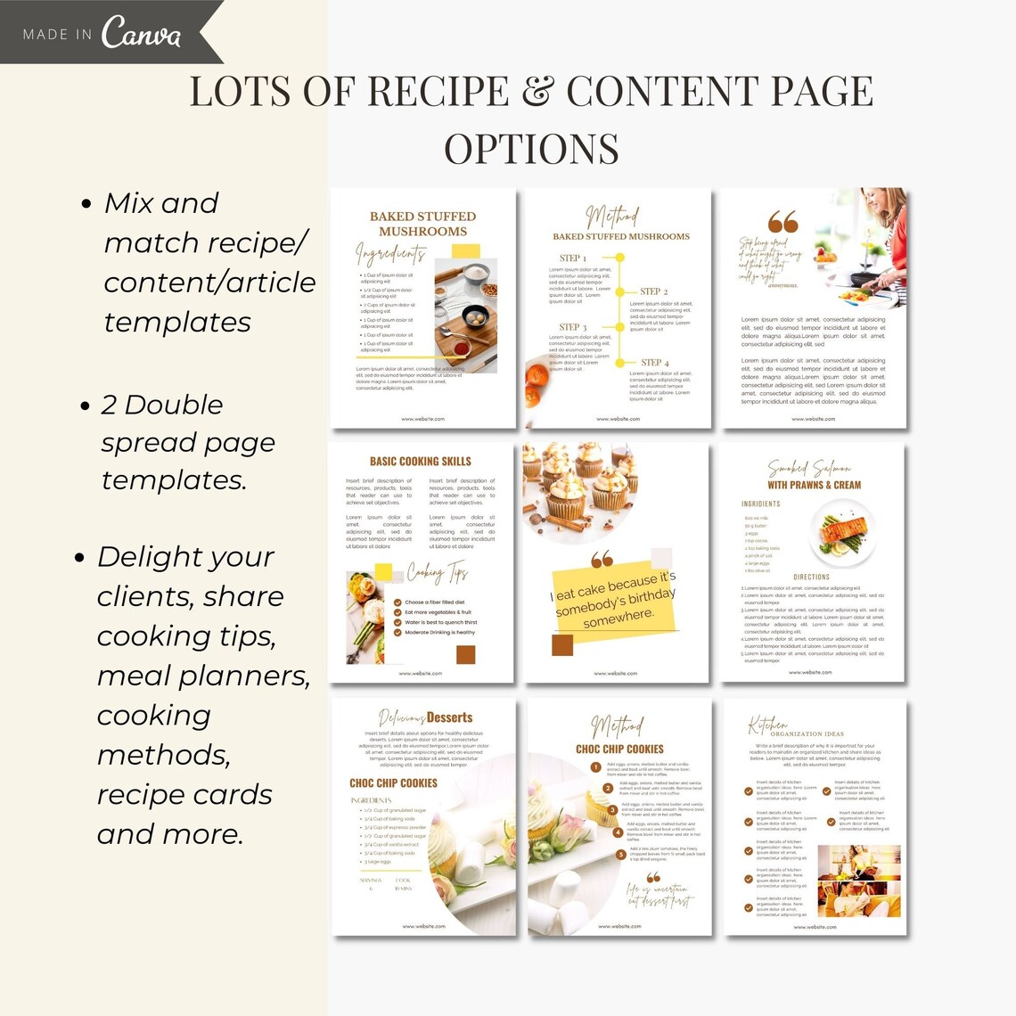Food Creator Bundle Cook Book Template 250 Food Instagram - Etsy