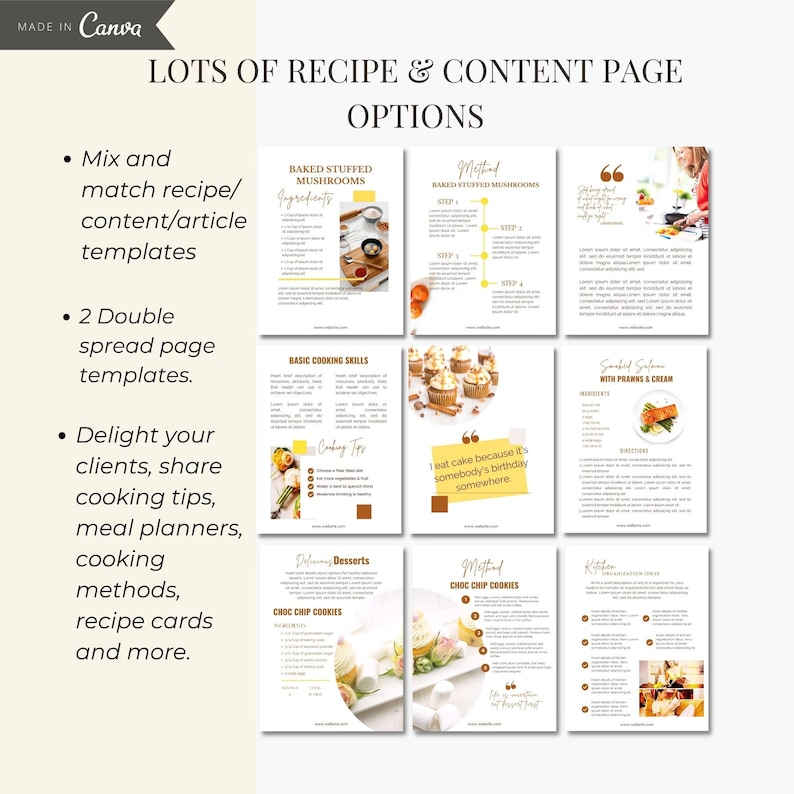 Food Creator Bundle, Cook Book Template, 250 Food Instagram Templates ...