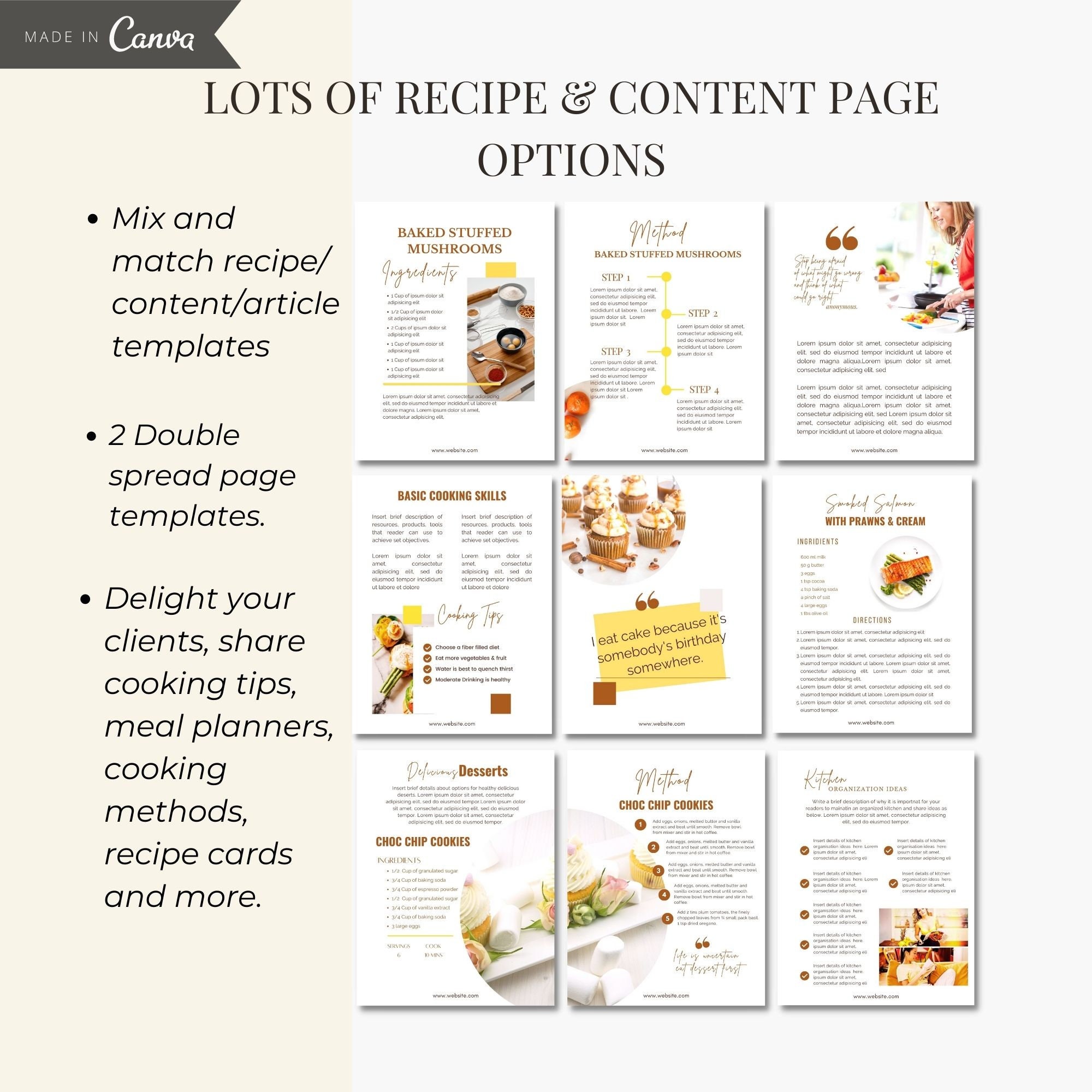 Food Creator Bundle, Cook Book Template, 250 Food Instagram Templates ...