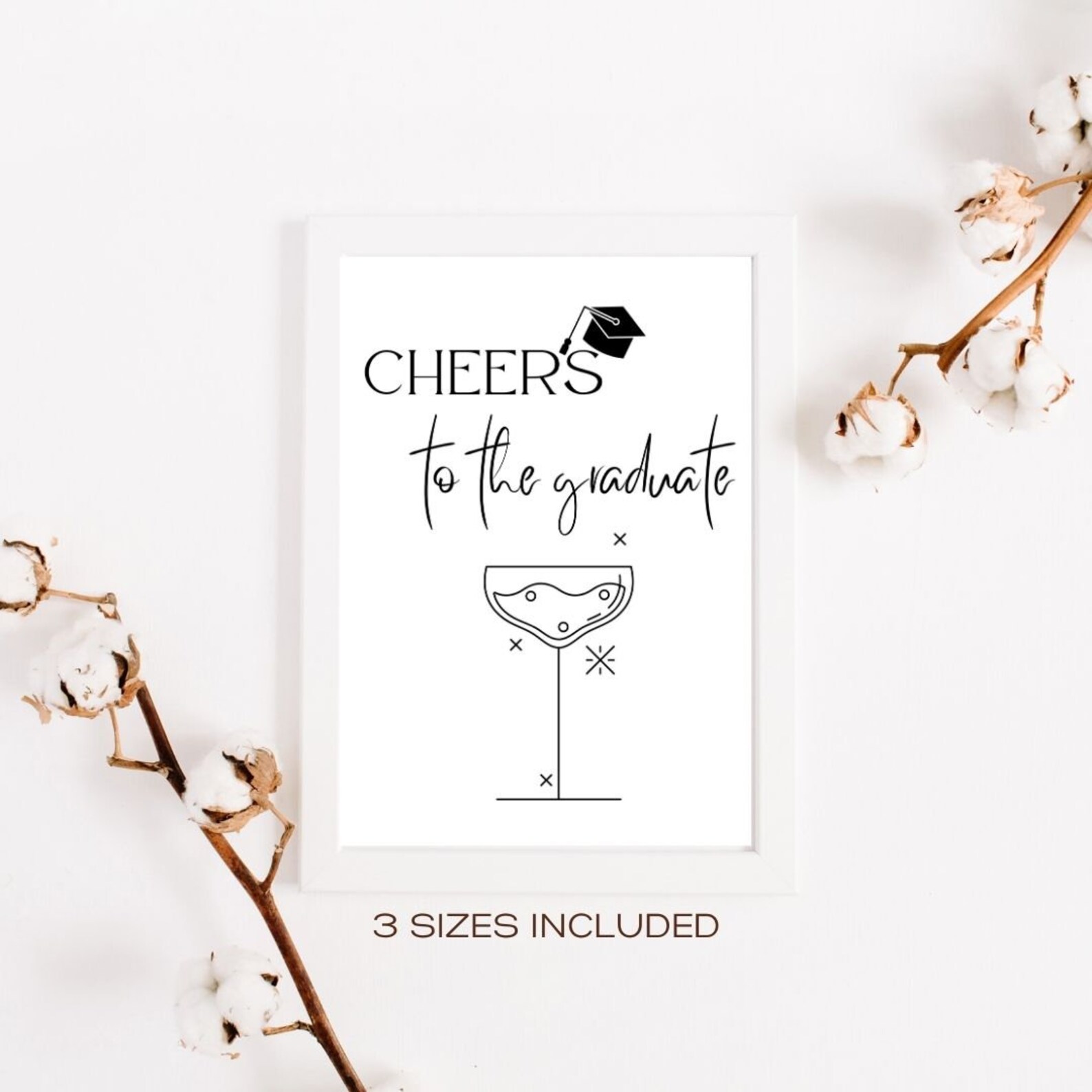 Graduation Drinks Table Sign, Editable Cheers to the Graduate Sign ...