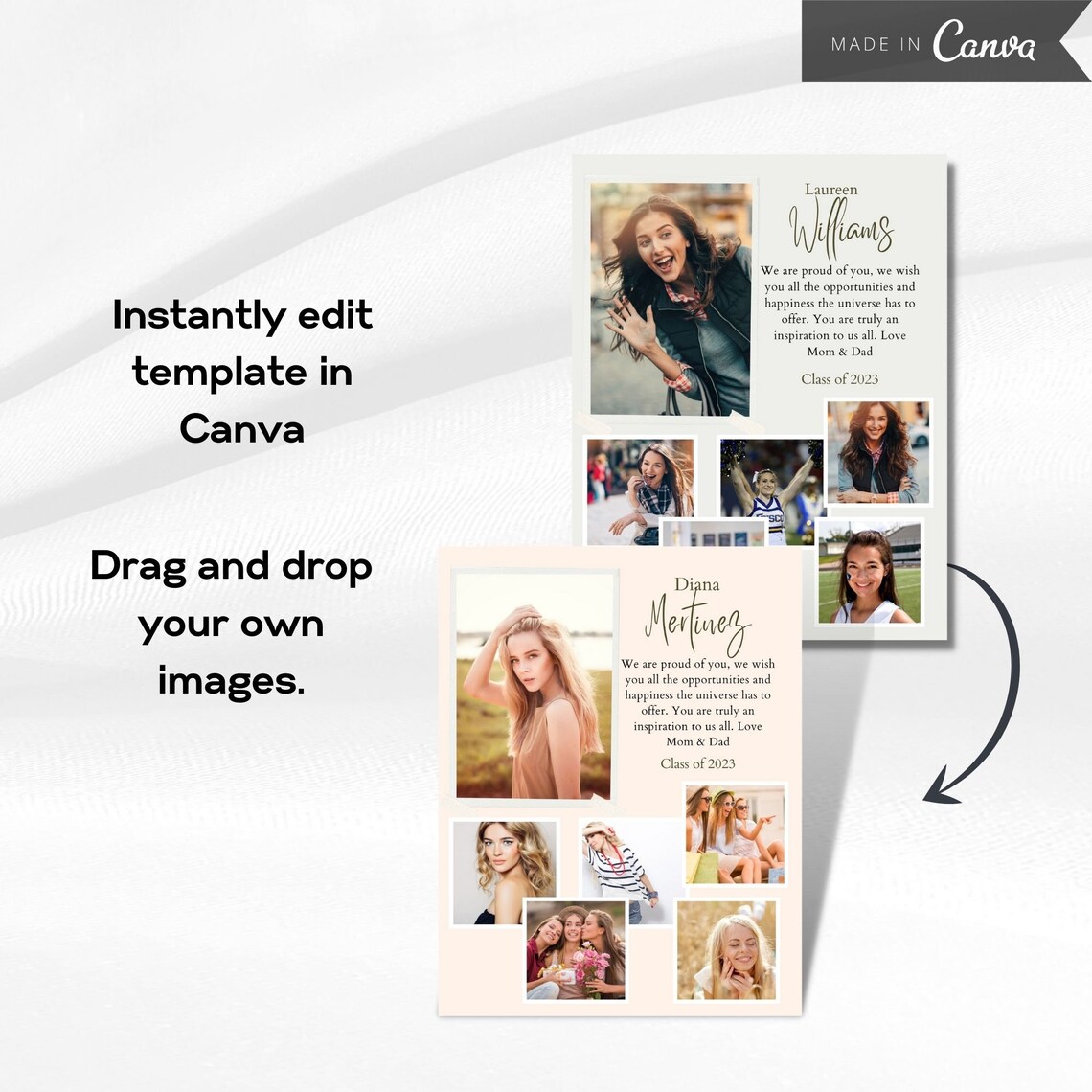 Yearbook AD Tribute Template Full Page, Senior Yearbook AD Quarter Page ...