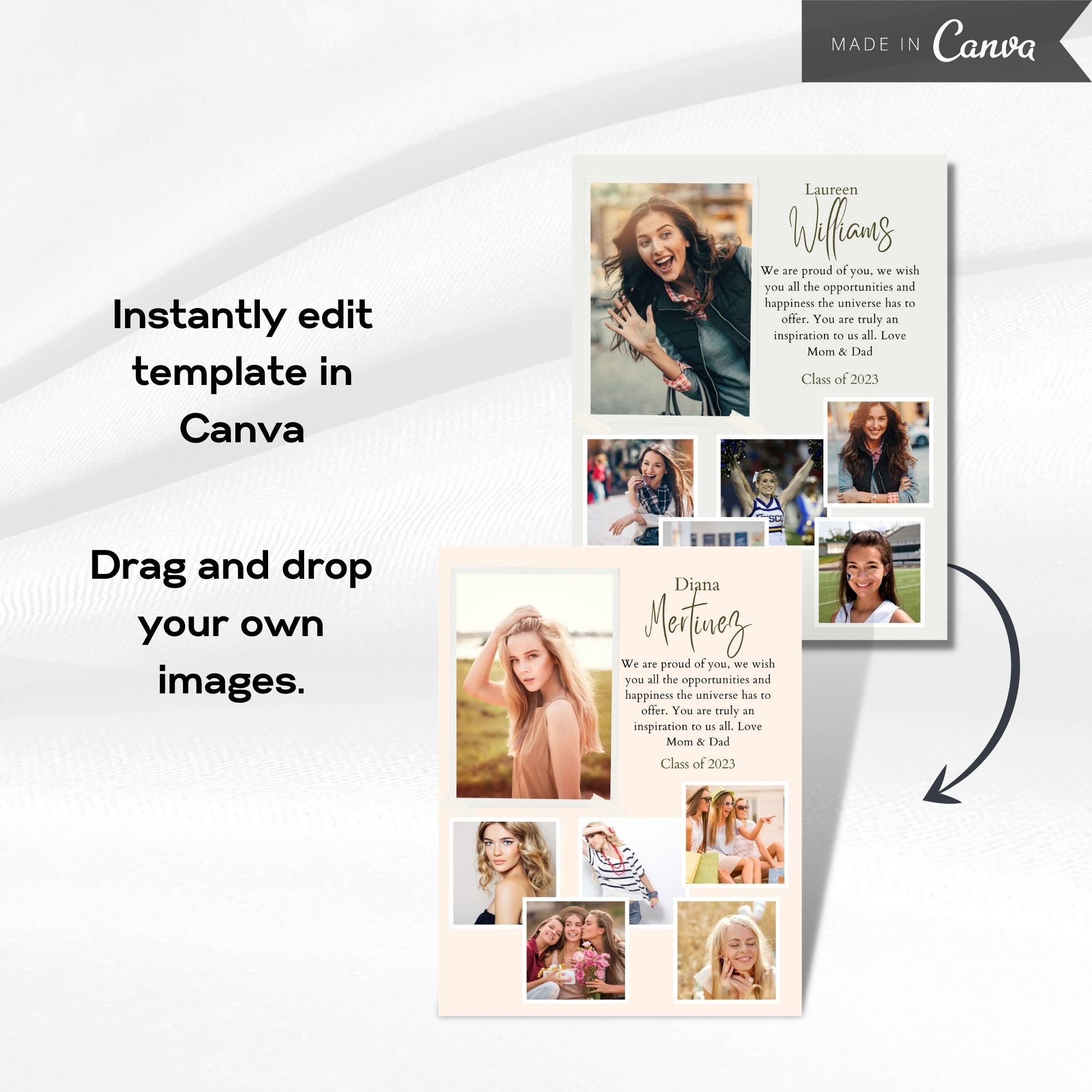 Yearbook AD Tribute Template Full Page, Senior Yearbook AD Quarter Page ...