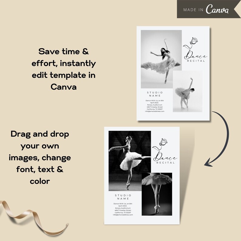 Full Page Dance Recital Ad Template, Ballerina Dance Ad Template ...