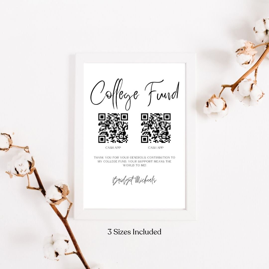 DIY Graduation Donation Fund Table Sign, College Fund Sign Template ...