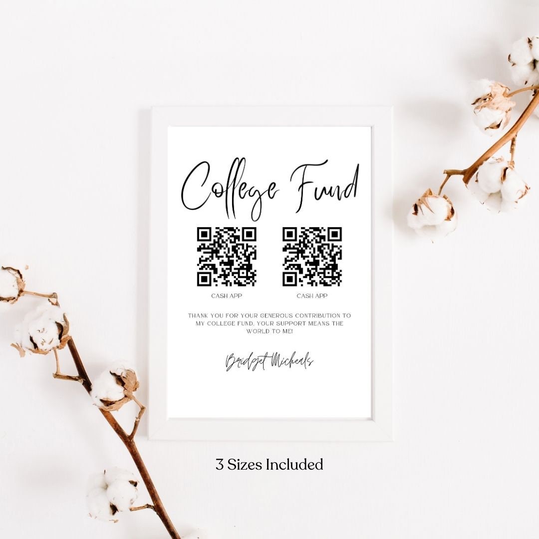 DIY Graduation Donation Fund Table Sign, College Fund Sign Template ...