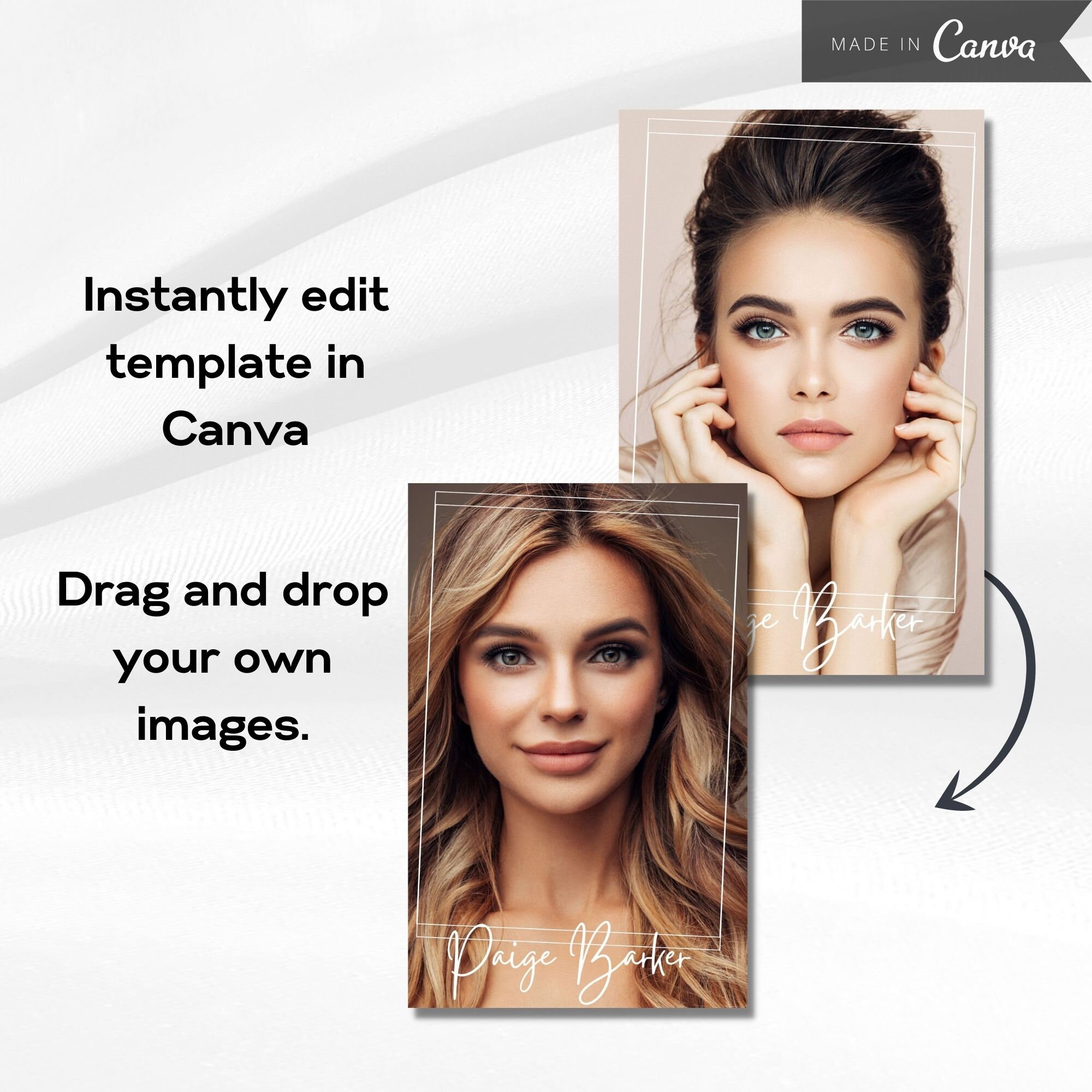 Editable Fashion Model Zed Card, Model Comp Card, Model Portfolio ...