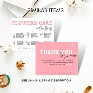 Editable Flower Care Card Template, Florist Flower Care Instructions ...