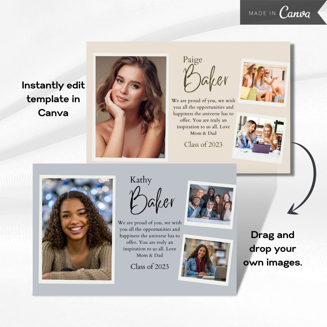 Yearbook AD Tribute Template, Senior Yearbook AD, Grad Announcement ...