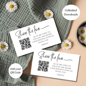 Share the Love QR Code Card, Graduation Photo Guestbook Insert Card ...