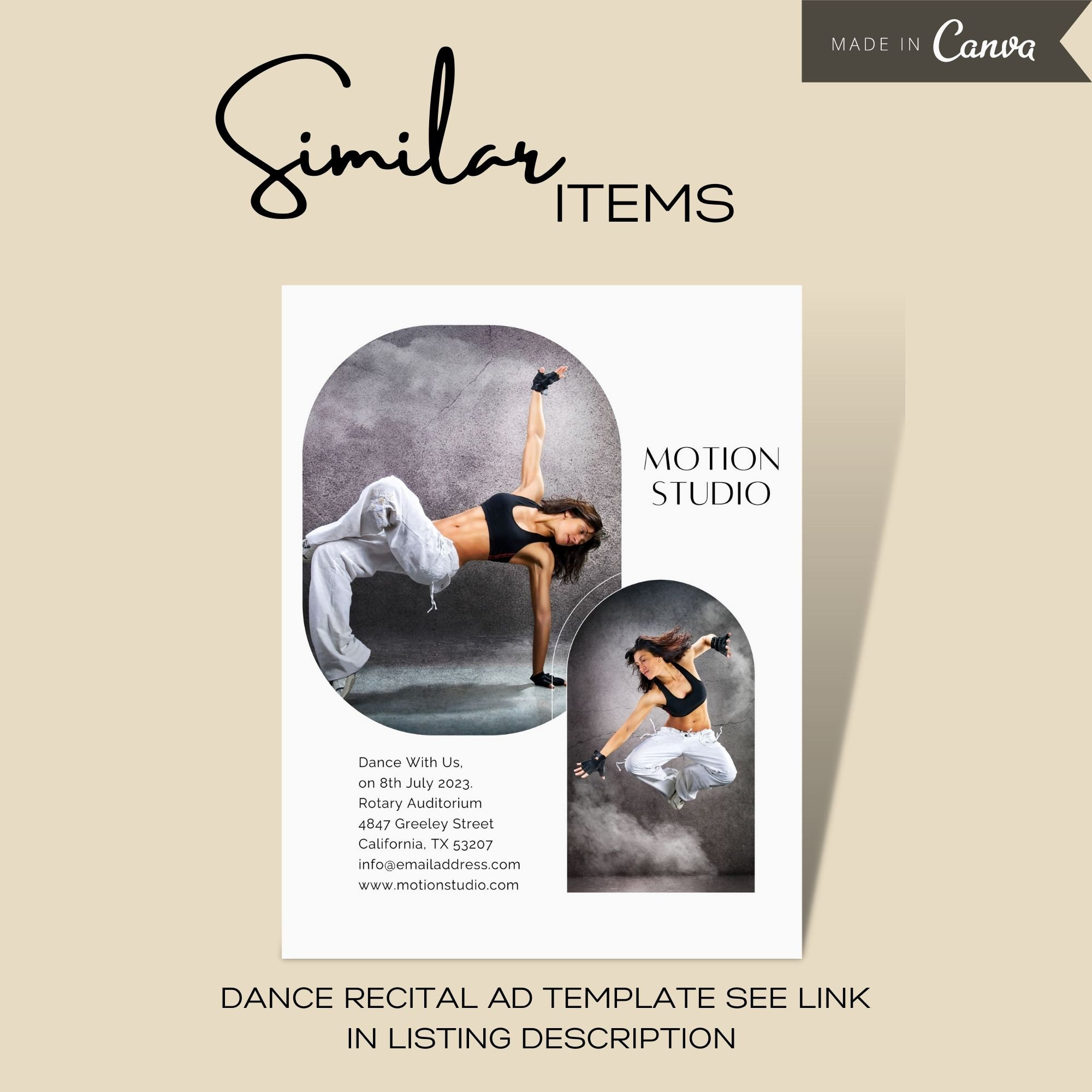 Full Page Dance Recital Ad Template, Ballerina Dance Ad Template ...