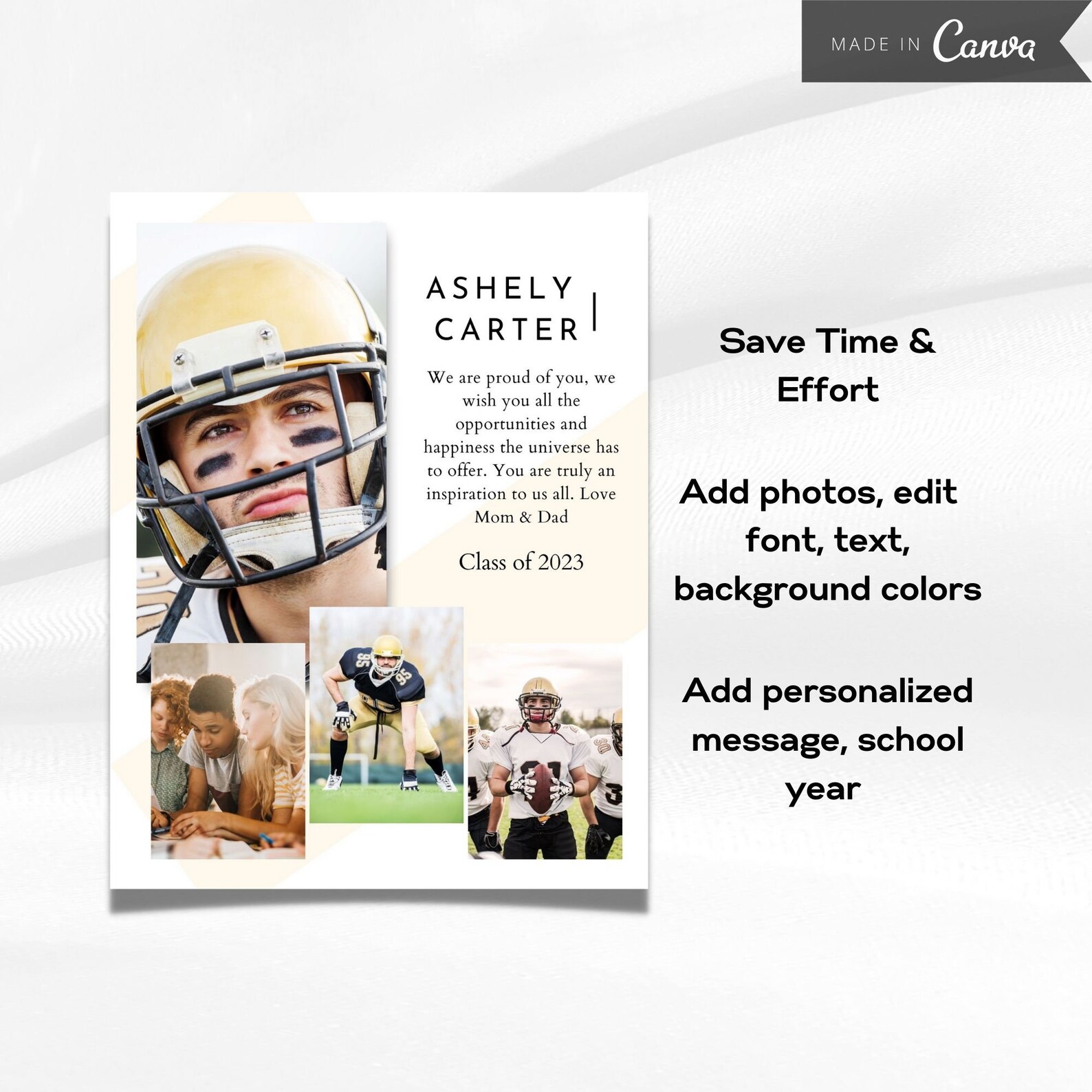 Senior Yearbook AD Template Half Page/ Full Page, Yearbook Tribute ...