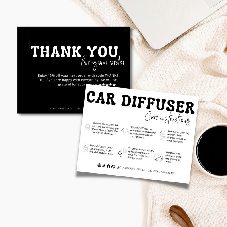 Car Diffuser Care Guide Template, Editable Car Diffuser Oil ...