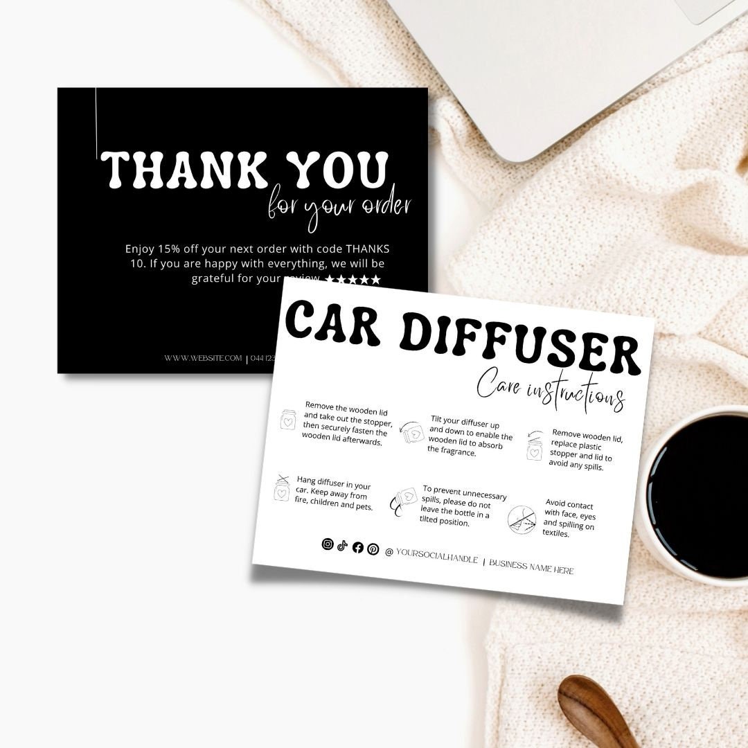 Car Diffuser Care Guide Template, Editable Car Diffuser Oil ...