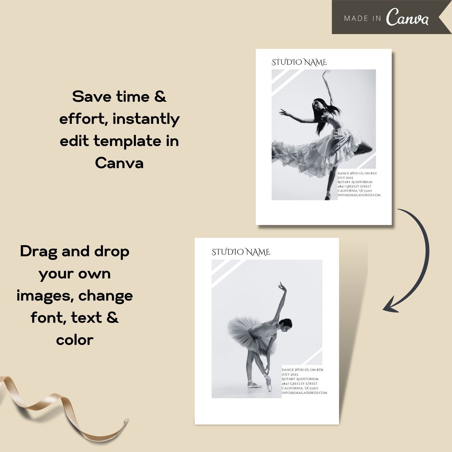 Full Page Dance Recital Ad Template, Ballerina Dance Ad Template ...