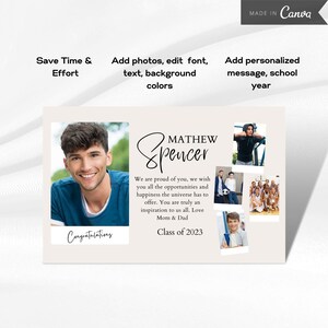 Yearbook AD Tribute Template, Senior Yearbook AD, Editable Canva Grad ...