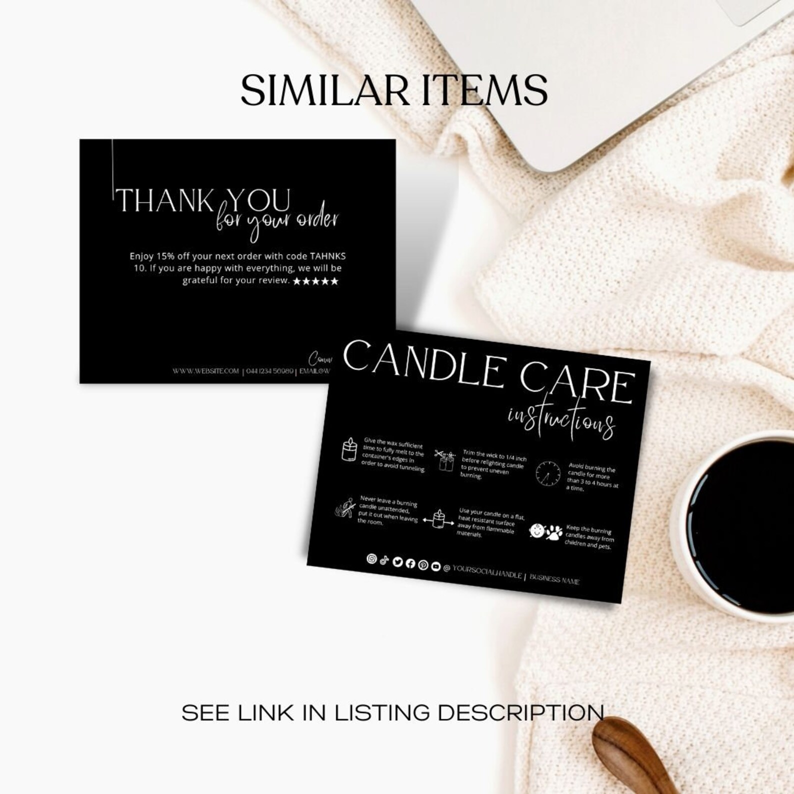 Printable Wickless Candle Warning Label, Candle Safety Instructions ...