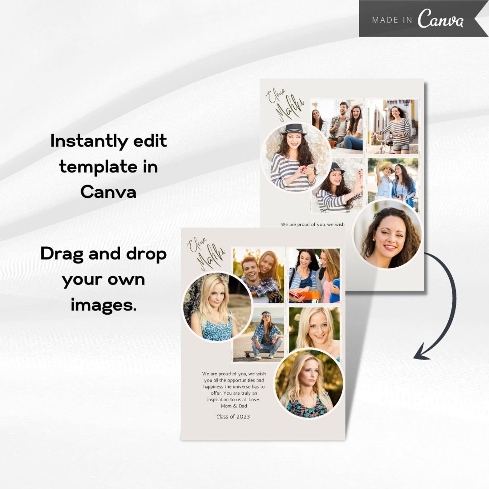 Yearbook AD Tribute Template, Senior Yearbook AD, Editable Canva Grad ...