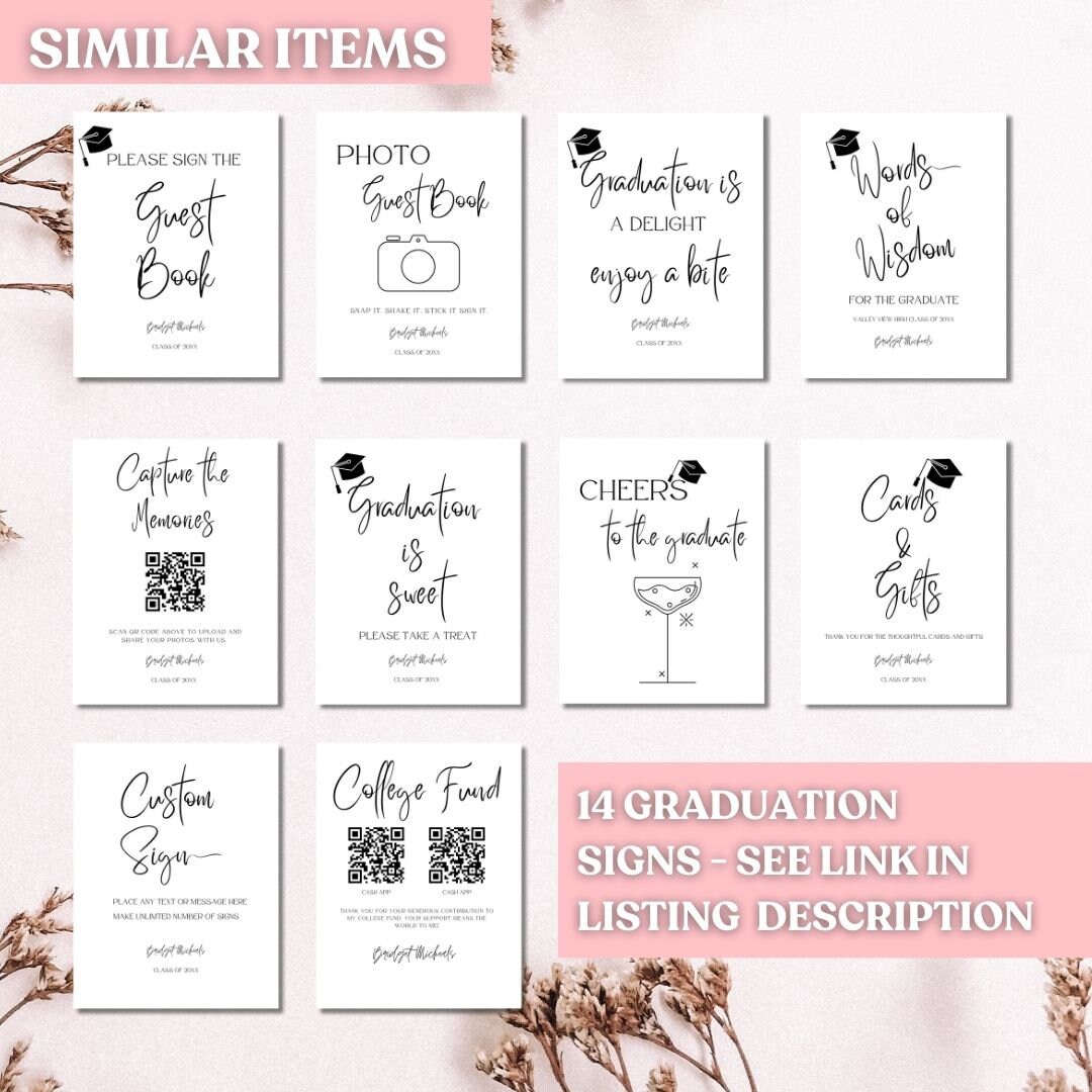 Words of Wisdom for the Graduate Sign Template, Editable Graduation ...