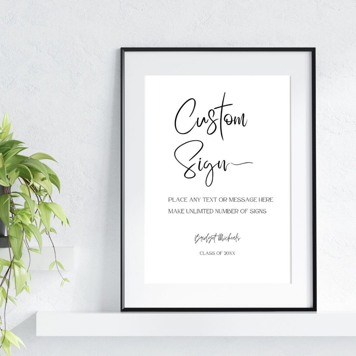 Custom Graduation Sign Template, Editable Graduation Party Table Sign ...