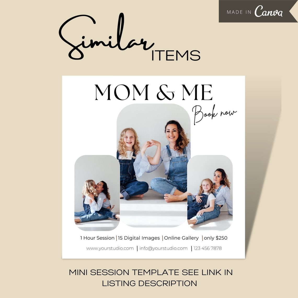 Mom and Me Mini Session Template, Editable Canva Mothers Day Mini ...