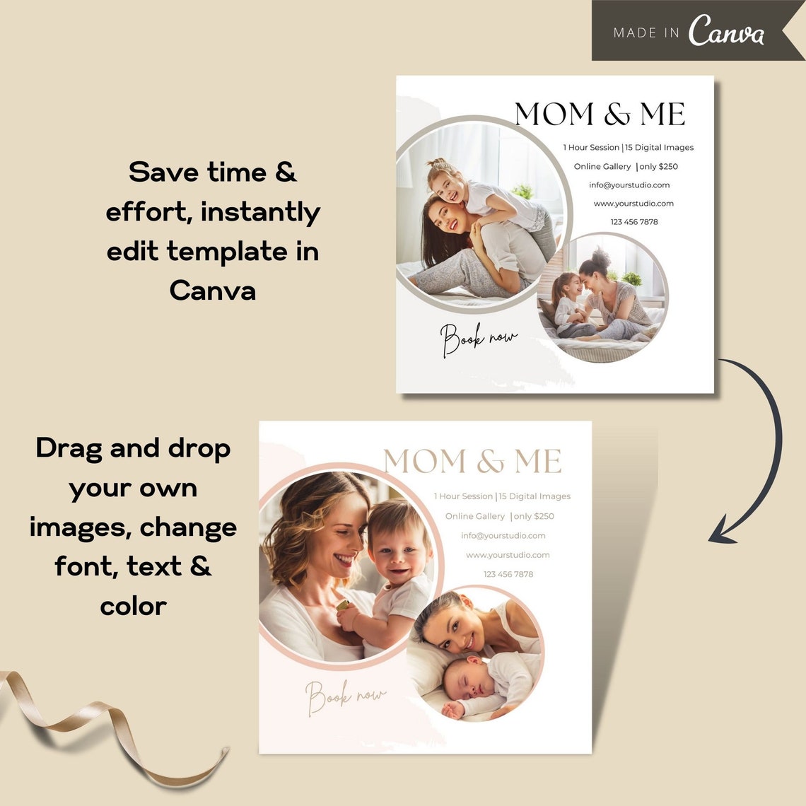 Mom and Me Mini Session Template, Editable Canva Mothers Day Mini ...