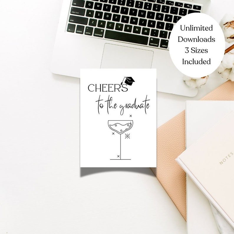 Graduation Drinks Table Sign, Editable Cheers to the Graduate Sign ...