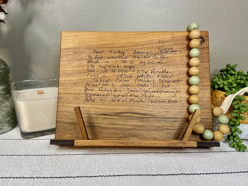Personalized Recipe Holder Stand Cookbook With Handwritten - Etsy