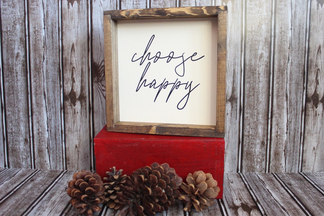 Choose Happy Wall Sign, Farm Sign, Rustic Decor, Farmhouse Wood Sign ...