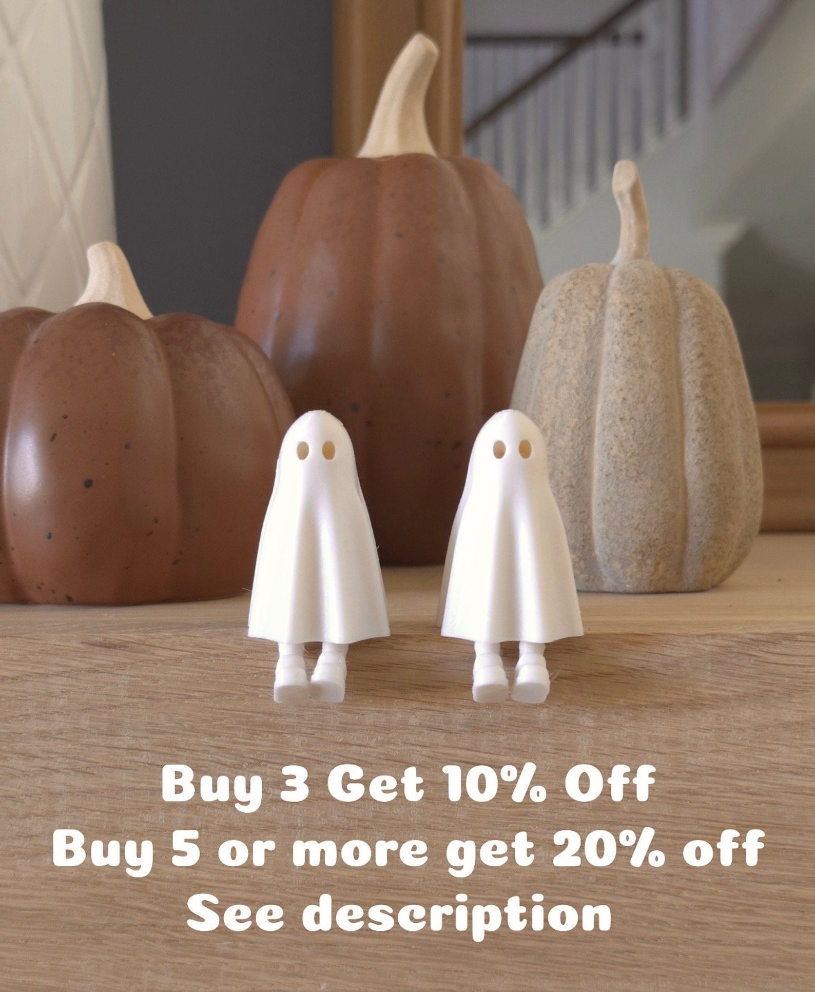 Adorable Posable 3d Printed Ghost With Pop up Legs With Shoes, Printed ...