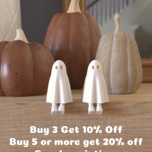 Adorable Posable 3d Printed Ghost With Pop up Legs With Shoes, Printed ...