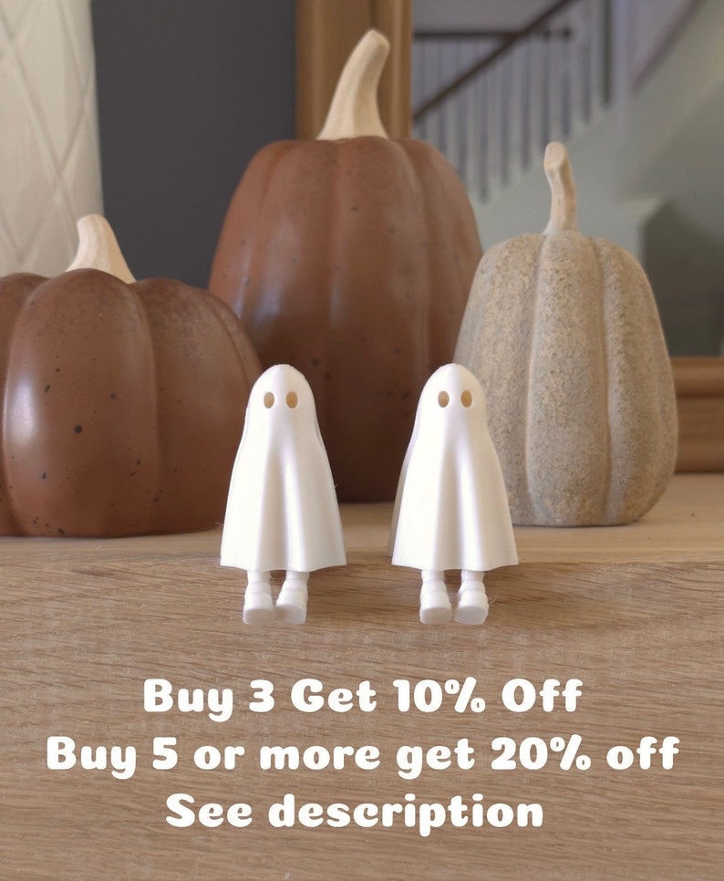 Adorable Posable 3d Printed Ghost With Pop up Legs With Shoes, Printed ...