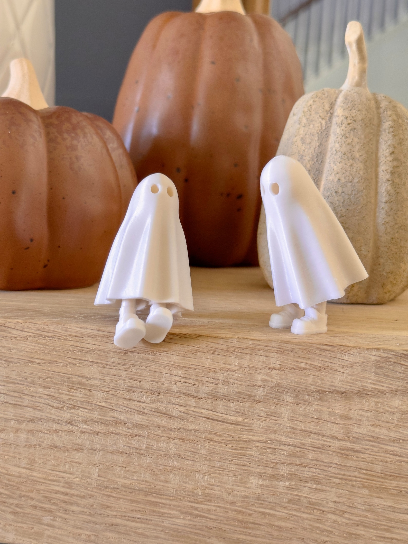 Adorable Posable 3d Printed Ghost With Pop up Legs With Shoes, Printed in Place Halloween ...