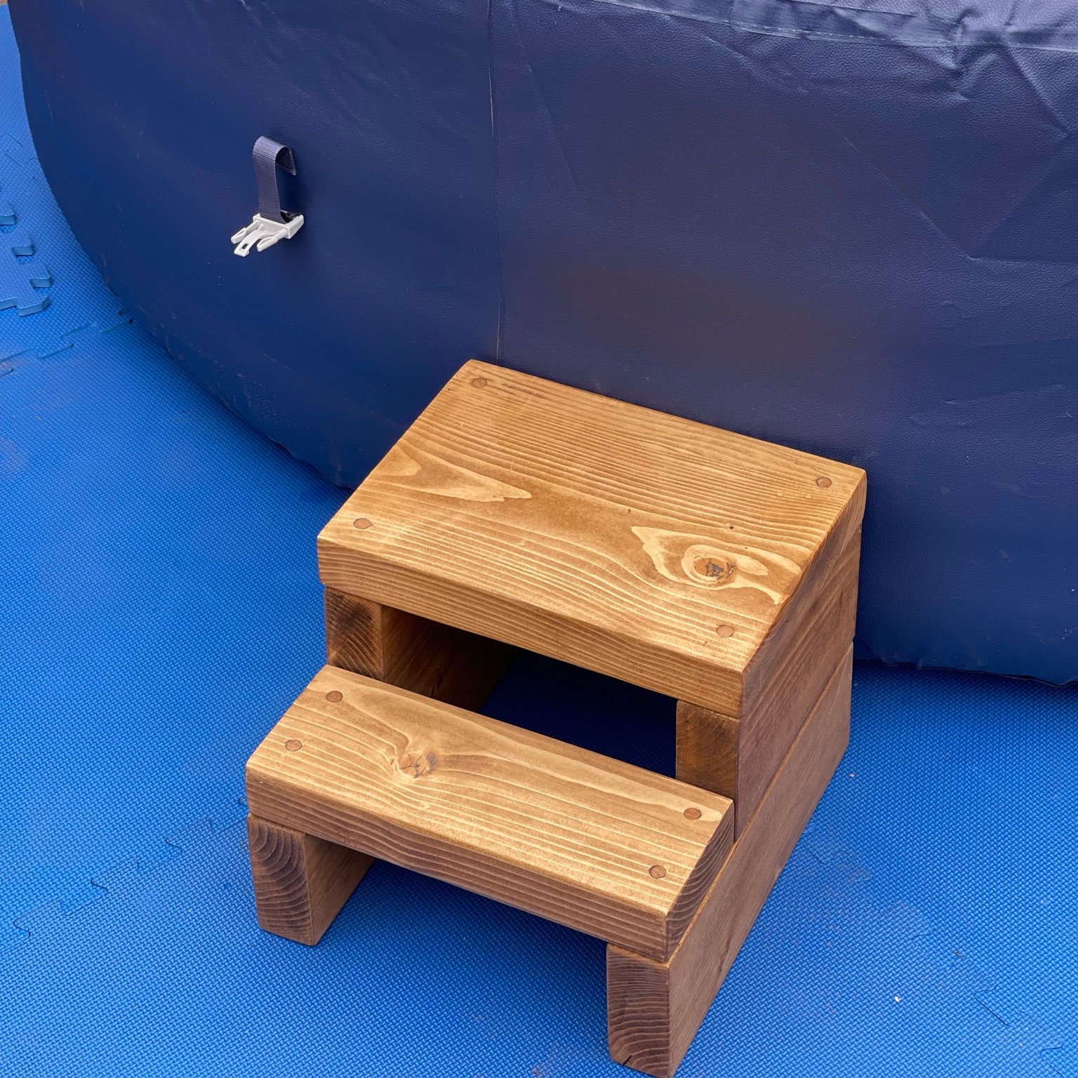 Hot Tub Step Stool Handmade Wooden Rustic Solid Wood Robust | Etsy